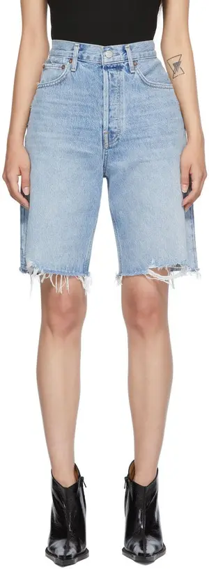 AGOLDE AGOLDE Blue 90s Mid-Rise Loose Shorts - Swapmeet