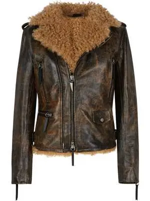 GIUSEPPE ZANOTTI Amelia Winter Shearling-lined Jacket - Brown