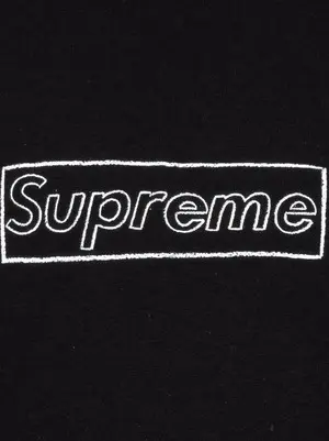 Supreme X Kaws Chalk Logo T-shirt - Black