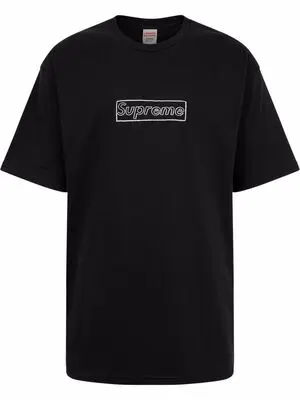 Supreme X Kaws Chalk Logo T-shirt - Black