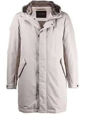 MOORER Hooded Coat With Tonal Stitching