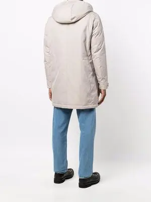 MOORER Hooded Coat With Tonal Stitching