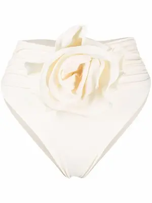 Magda Butrym Floral-appliqué Bikini Bottom - Neutrals
