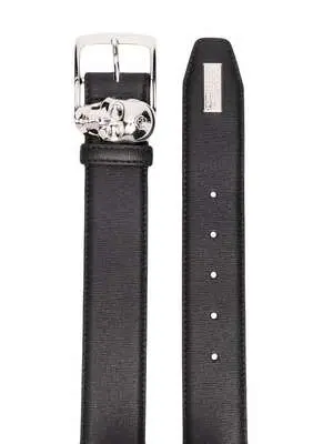Philipp Plein Skull-appliqué Leather Belt - Black