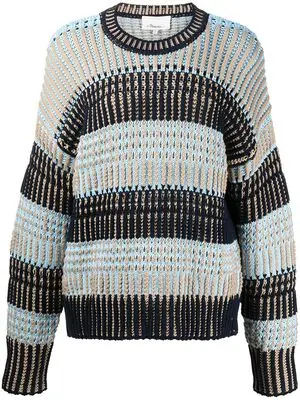 3.1 Phillip Lim Striped-knit Two-tone Jumper