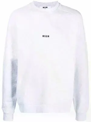 MSGM Logo-print Crew Neck Jumper - Grey