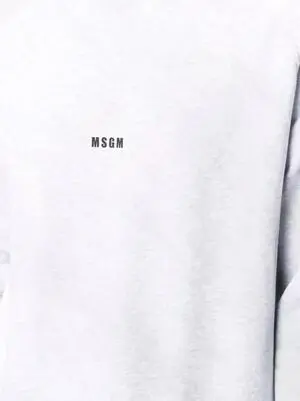 MSGM Logo-print Crew Neck Jumper - Grey