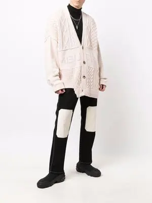 AMBUSH Patchwork-knit Cardigan - Neutrals