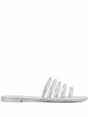 GIUSEPPE ZANOTTI Michela Crystal-embellished Sandals Grey