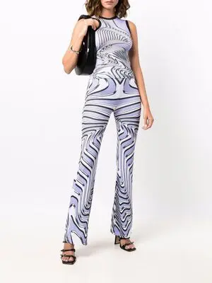 MAISIE WILEN Abstract-print Flared Trousers