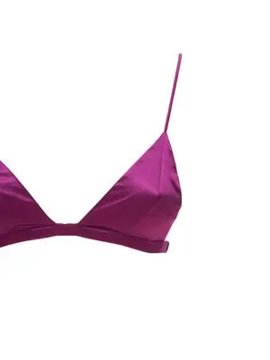 FLEUR DU MAL Luxe Silk Triangle Bra Fuchsia
