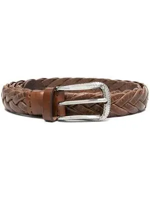 Brunello Cucinelli Woven Leather Belt - Brown