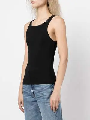 NILI LOTAN Ribbed Tank Top - Black