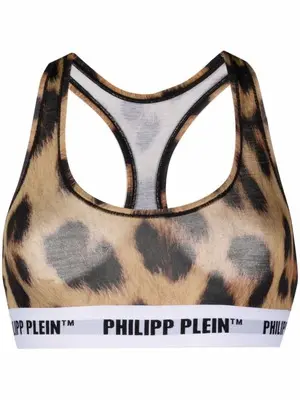 Philipp Plein Leopard Print Racerback Bra