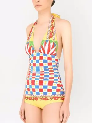 Dolce & Gabbana Carretto-print Swimsuit