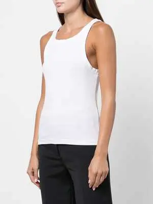 NILI LOTAN Ribbed Cotton Tank - White