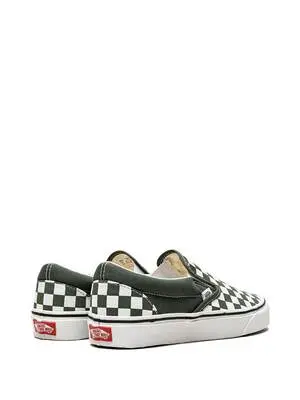 VANS Classic Slip-on Checkerboard Sneakers - Green