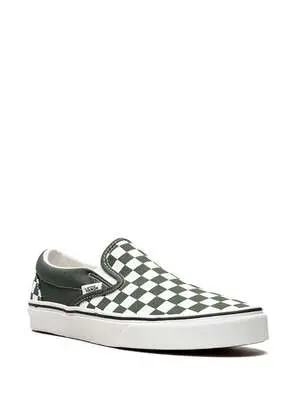 VANS Classic Slip-on Checkerboard Sneakers - Green