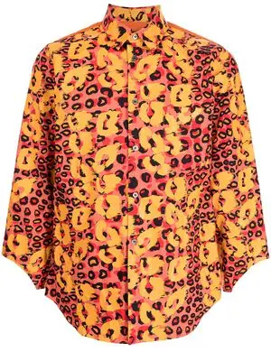 Comme Des Garçons X Filip Pagowski Print Cut-out Cuff Shirt