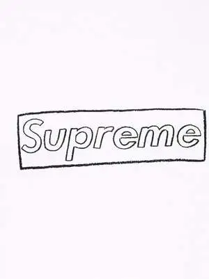 Supreme X Kaws Chalk Logo T-Shirt - White | Editorialist