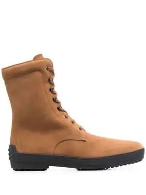 TOD'S Lace-up Suede Boots - Neutrals