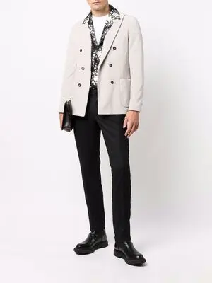 PT TORINO Pressed-crease Slim-fit Tailored Trousers - Black