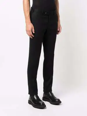 PT TORINO Pressed-crease Slim-fit Tailored Trousers - Black