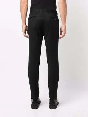 PT TORINO Pressed-crease Slim-fit Tailored Trousers - Black