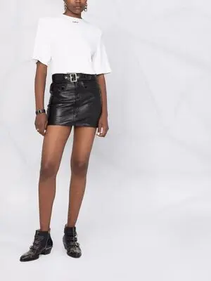 MANOKHI Leather Mini Skirt