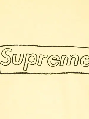 Supreme X Kaws Chalk Logo T-shirt - Yellow