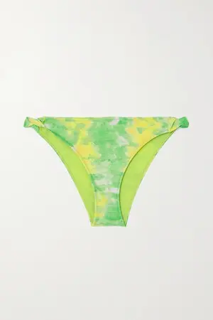 GANNI Net Sustain Printed Recycled Bikini Briefs - Green