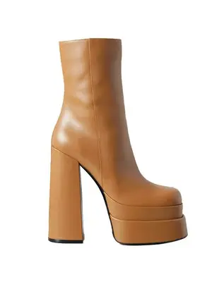 Versace Aevitas Leather Platform Ankle Boots