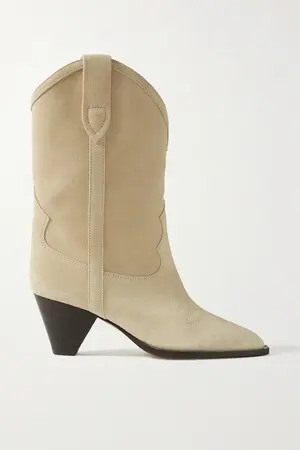 Isabel Marant Étoile Luliette Embroidered Suede Ankle Boots