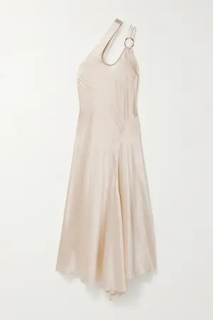 Cult Gaia Gwenyth Asymmetric Embellished Silk-satin Dress