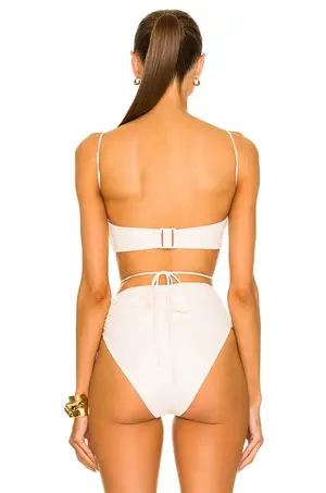 Magda Butrym Wrap Tie Bikini Top - Cream