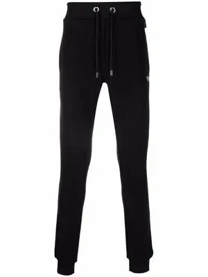 Philipp Plein Logo-patch Cotton Track Pants - Black