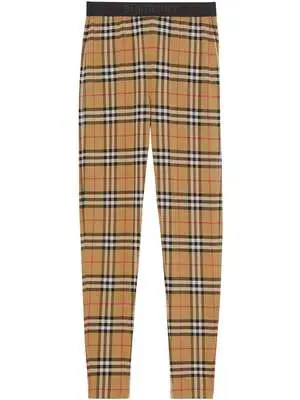 Burberry Vintage Check Logo Leggings - Brown