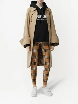 Burberry Vintage Check Logo Leggings - Brown