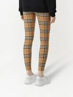 Burberry Vintage Check Logo Leggings - Brown