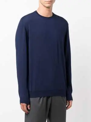 Fedeli Crew-neck Virgin Wool Jumper - Blue