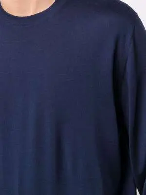 Fedeli Crew-neck Virgin Wool Jumper - Blue