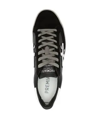 Premiata Logo-patch Leather Sneakers