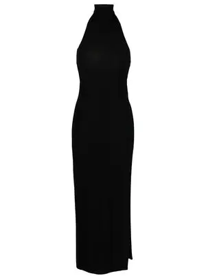 Norma Kamali Side-slit Halter Dress - Black