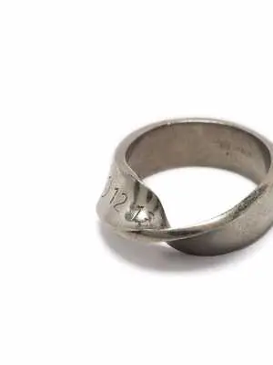 Maison Margiela Numbers-Motif Twisted Ring - Silver | Editorialist