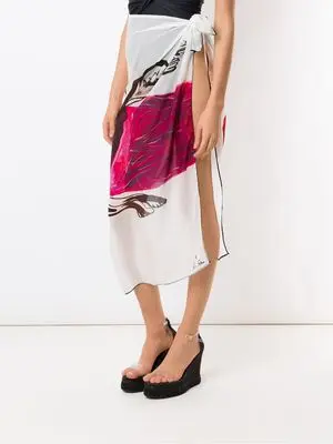 AMIR SLAMA Printed Beach Skirt - White