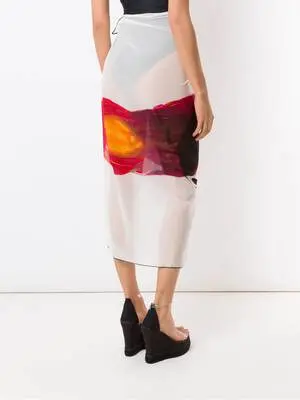 AMIR SLAMA Printed Beach Skirt - White