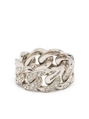 AMBUSH Pave-crystal Chain Ring