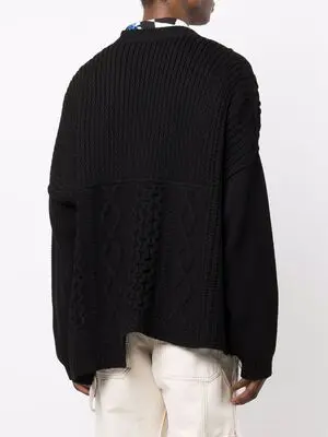 AMBUSH Patchwork Knitted Cardigan - Black