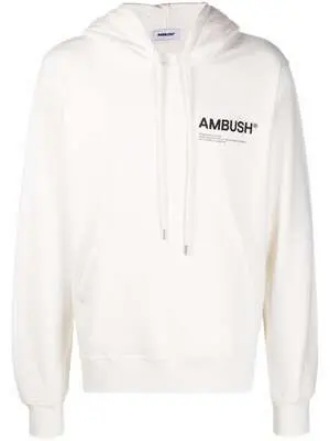 AMBUSH Logo-Print Hoodie White