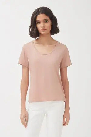 Cuyana Pima Scoop Neck T-Shirt Red